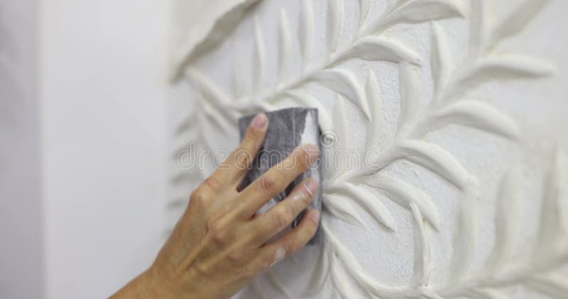 Botanical Bas-relief Made of Leaves and Plaster for Home Interior ...