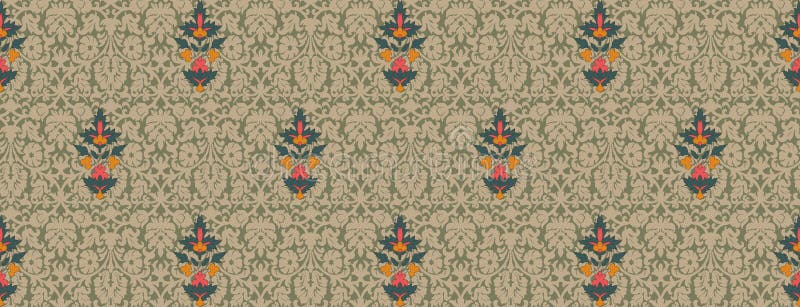 Botanical Boti Jall Illustration Digital Fabric Print. Stock ...