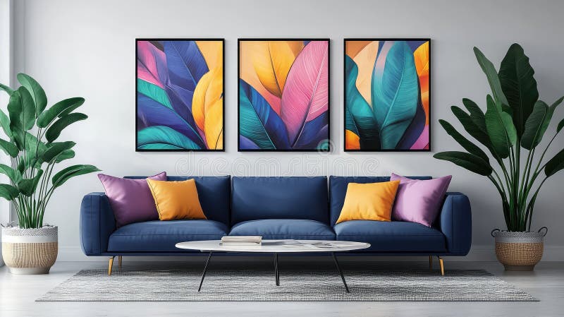 Botanical Chic Home Decor AI Art Stock Photo - Image of interior, scene ...