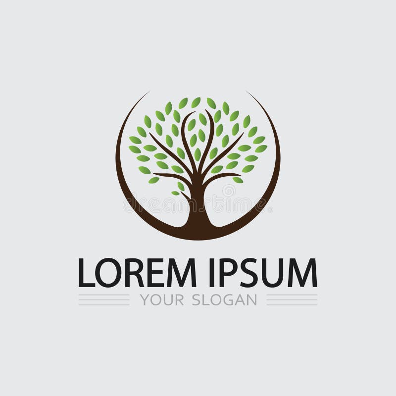 Botanical Eco Circle Logo stock illustration. Illustration of ...