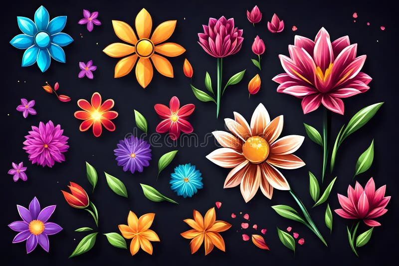 Botanical Elegance: High-quality 3D Rendered Floral Pattern Stock ...