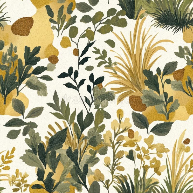 Botanical Elegance: Tropical Leaves and Floral Patterns Stock Photo ...