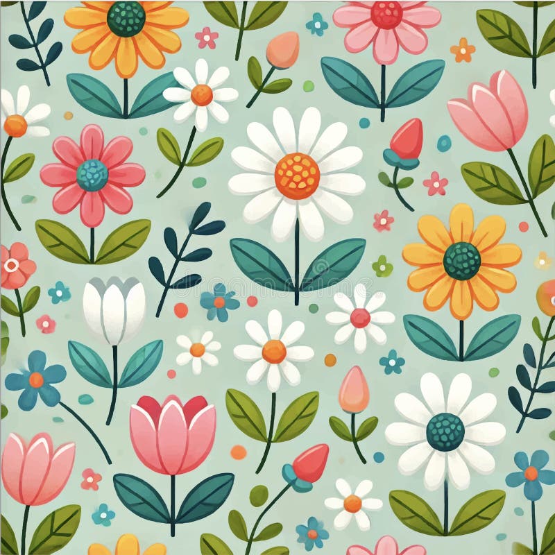 BOTANICAL FLORAL PRINT BACKGROUND in VECTOR Stock Vector - Illustration ...