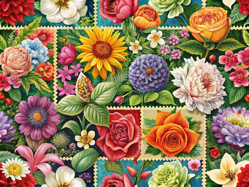 Botanical Floral Stamp Pattern a Vibrant and Versatile Design for ...