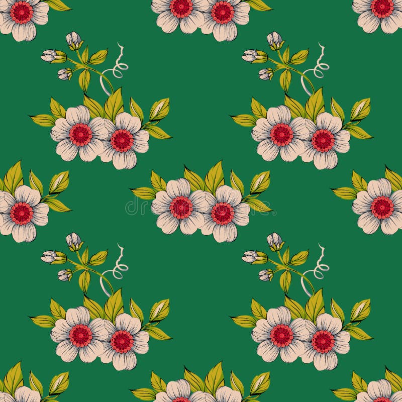 Botanical Flower Pattern, Seamless Digital Design,Watercolor Textile ...