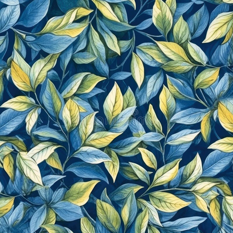 Botanical Foliage Leaves Texture, Seamless Pattern. Generative AI Stock ...