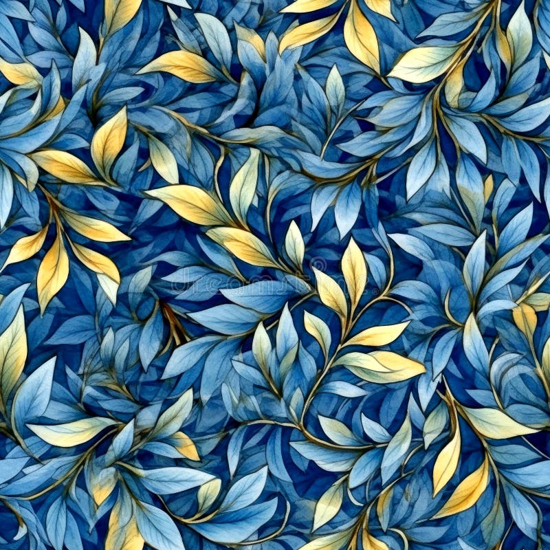 Botanical Foliage Leaves Texture, Seamless Pattern. Generative AI Stock ...