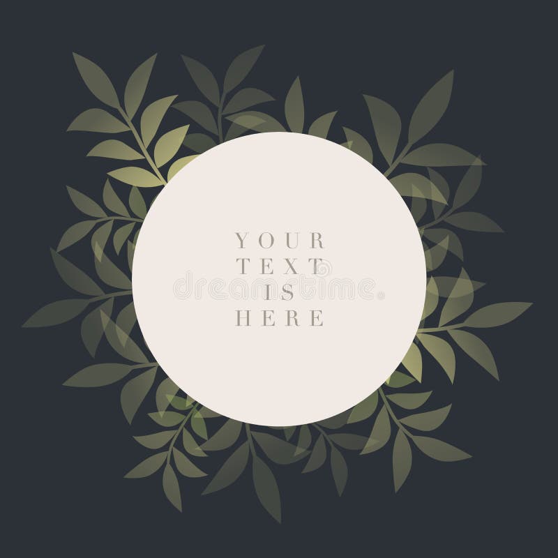Botanical Frame of Delicate and Stylized Leaves and Sample Text Stock ...
