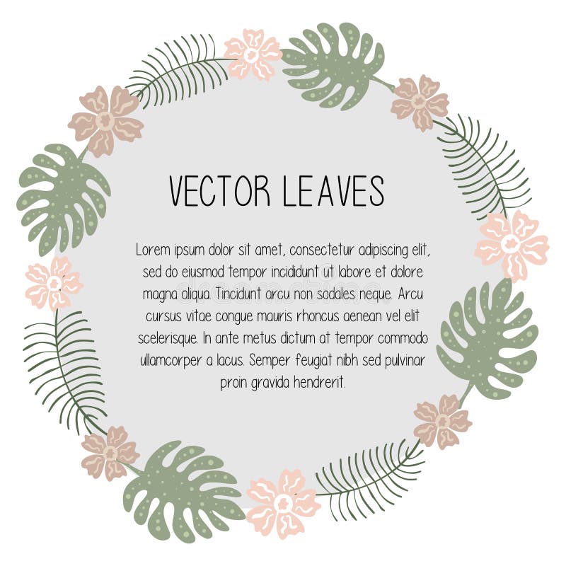 Botanical Frame Design. Hand Drawn Doodle Vector Illustration. Stock ...