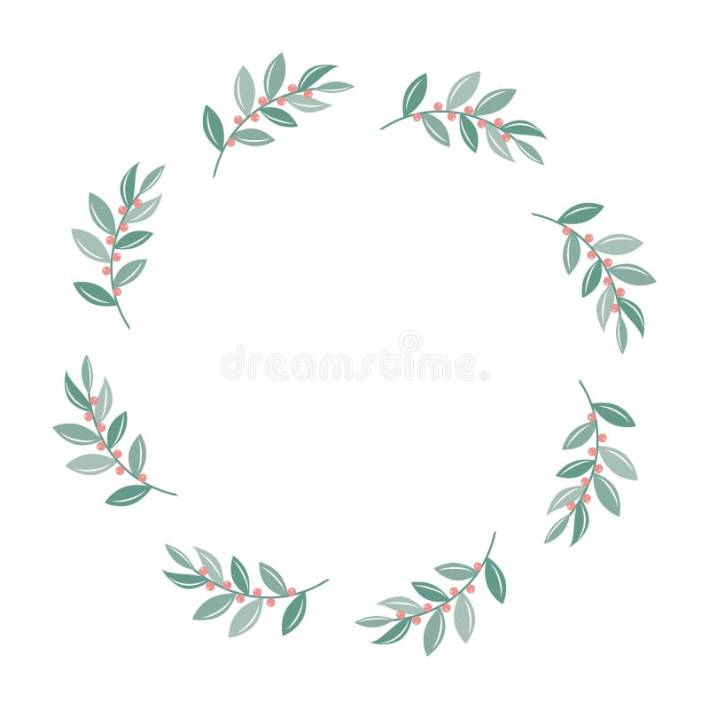 Botanical Frame of Flowers and Leaves, Isolated Vector Illustration ...