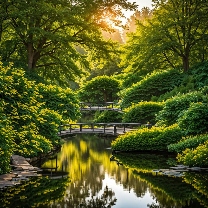 Botanical Garden Pathway: a Winding Pathway through a Botanical Garden ...