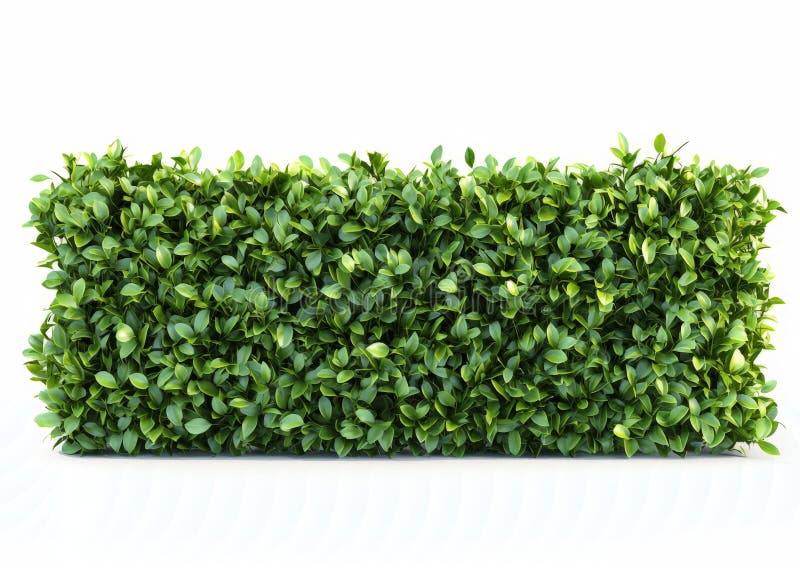 Botanical Green Hedge with Realistic Textures Isolated on White Stock ...