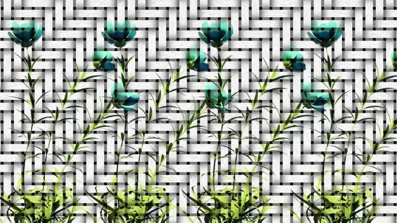 Botanical Grid Art Flowers Digital Stock Video - Video of design ...