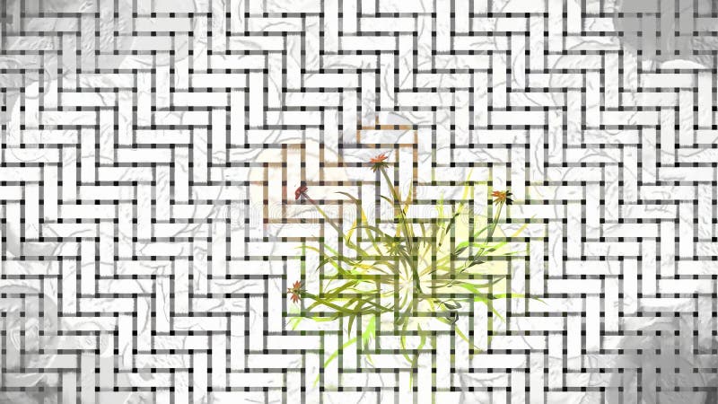 Botanical Grid Art Flowers Digital Stock Illustration - Illustration of ...