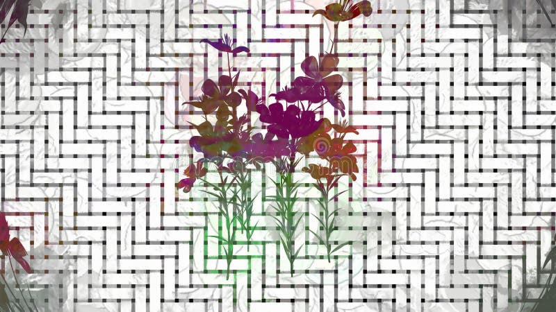 Botanical Grid Art Flowers Digital Stock Photo - Image of botanic ...