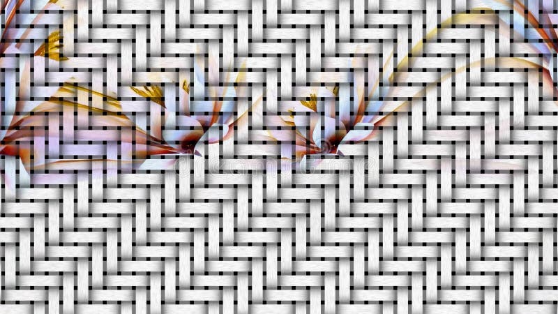 Botanical Grid Art Water Lilly Threads Digital Stock Illustration ...