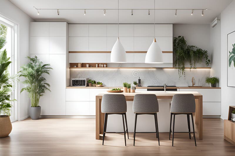 Botanical Harmony: Highly Detailed Wide Angle View of a Calm Modern ...