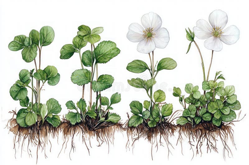 A Botanical Illustration of Common Chickweed, Emphasizing Its ...