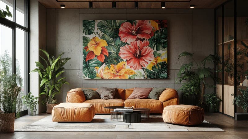 Botanical Interior Design, Modern Room Adorned with Botanical Artwork ...