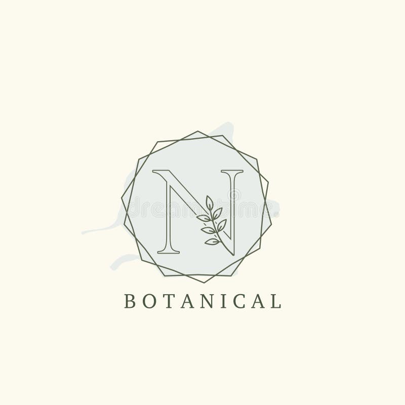 Green Initial Letter N with Leaf Logo Design Vector Graphic Concept ...