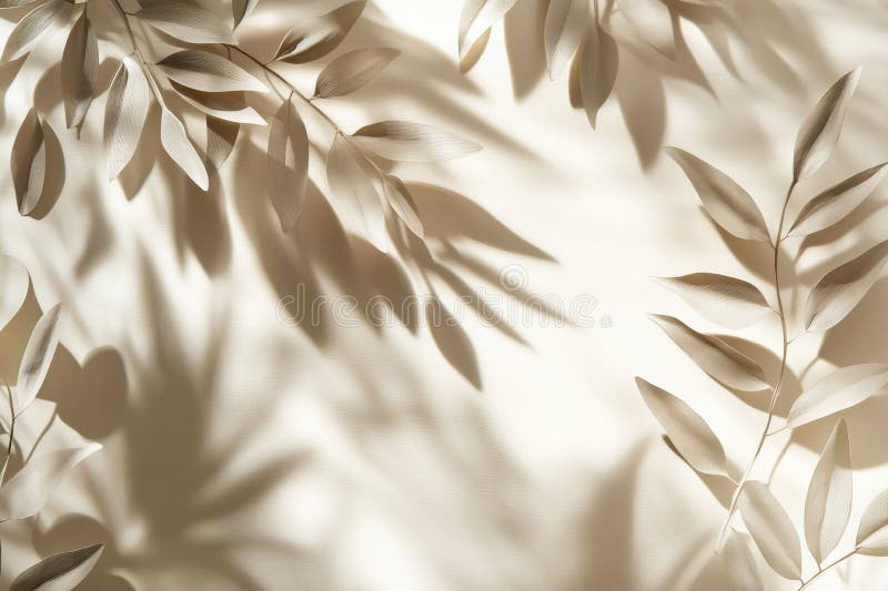 Botanical Leaf Shadows on Minimal Light Background Stock Photo - Image ...