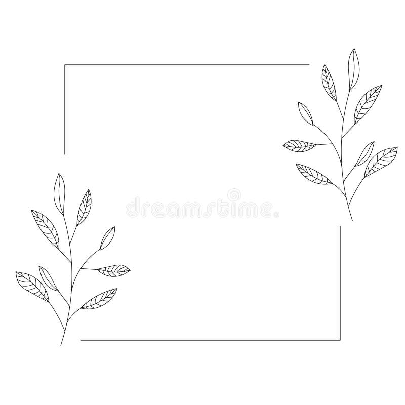 Botanical Leafes Frame. Vector Illustration. Frames, Circles Stock ...