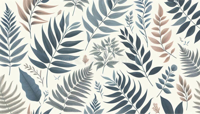 Botanical Leaves Patern Vector Background Stock Illustration ...