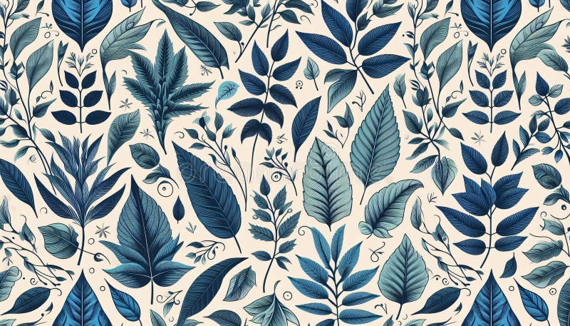 Botanical Leaves Patern Vector Background Stock Illustration ...