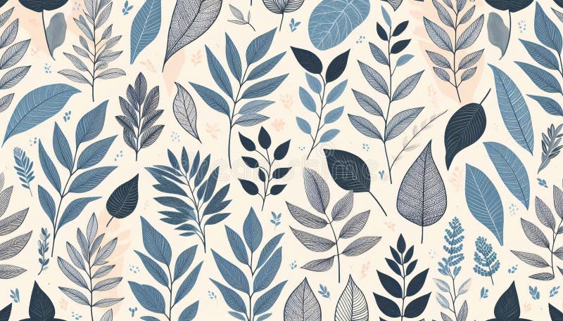 Botanical Leaves Patern Vector Background Stock Illustration ...