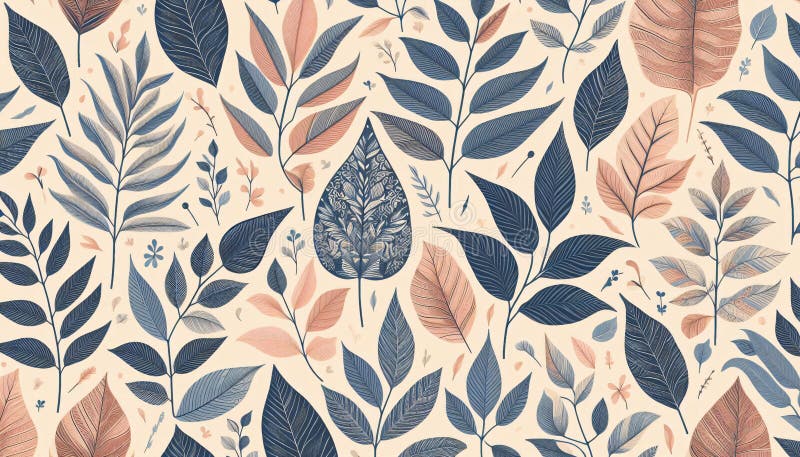Botanical Leaves Patern Vector Background Stock Illustration ...