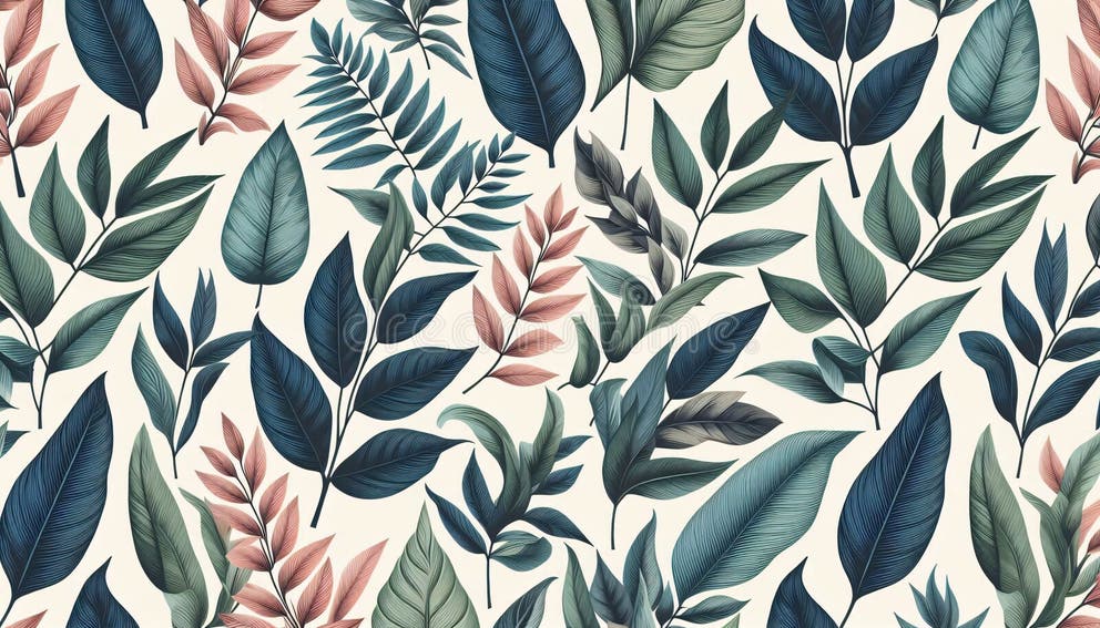 Botanical Leaves Patern Vector Background Stock Illustration ...