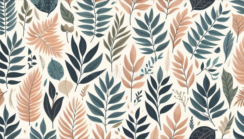 Botanical Leaves Patern Vector Background Stock Illustration ...