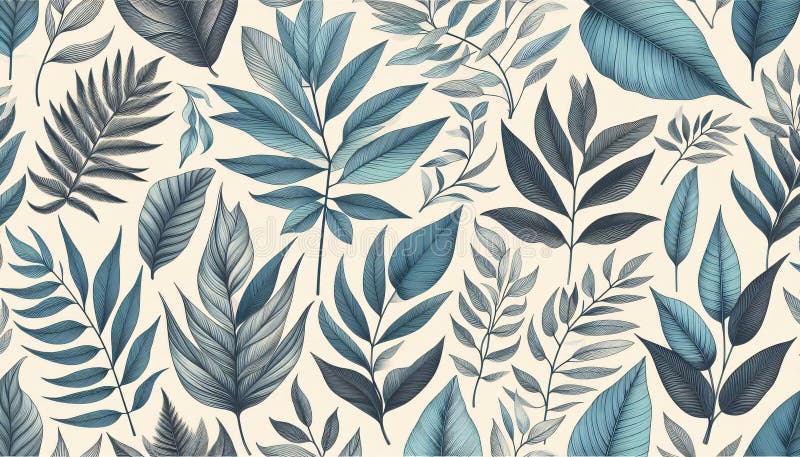 Botanical Leaves Patern Vector Background Stock Illustration ...