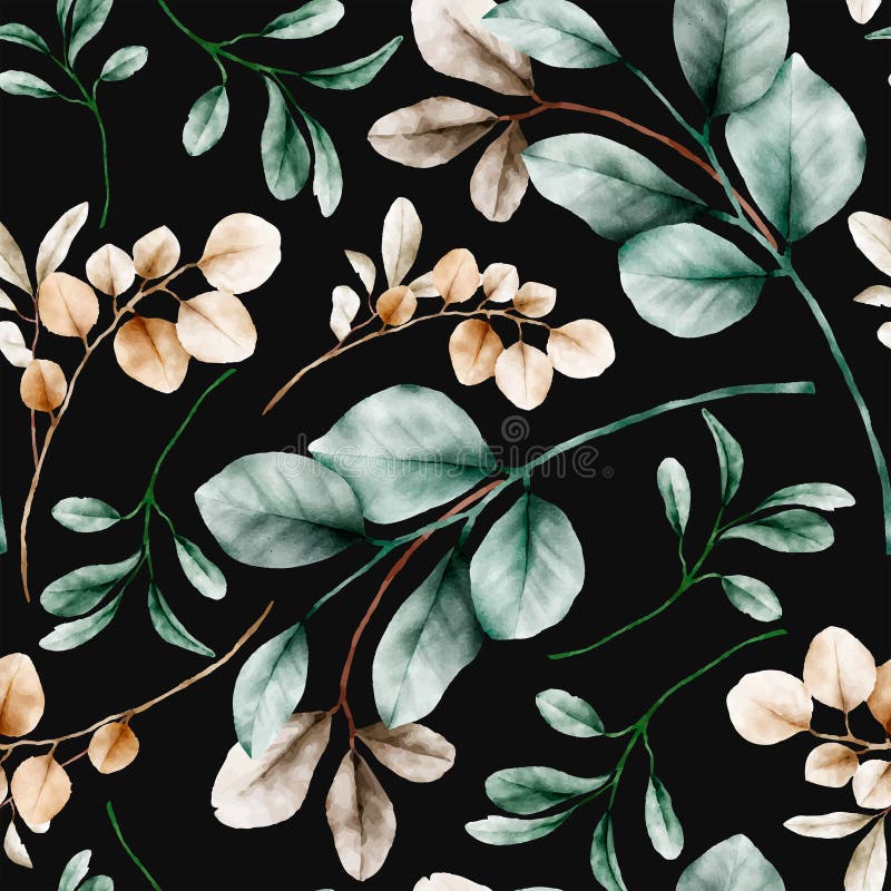 Botanical Leaves Pattern Digital Textile Print Stock Vector ...