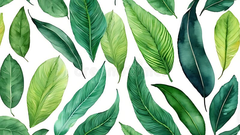 Botanical Leaves Patterns Patterns WATERCOLOE ILLUSTRATION Generative ...