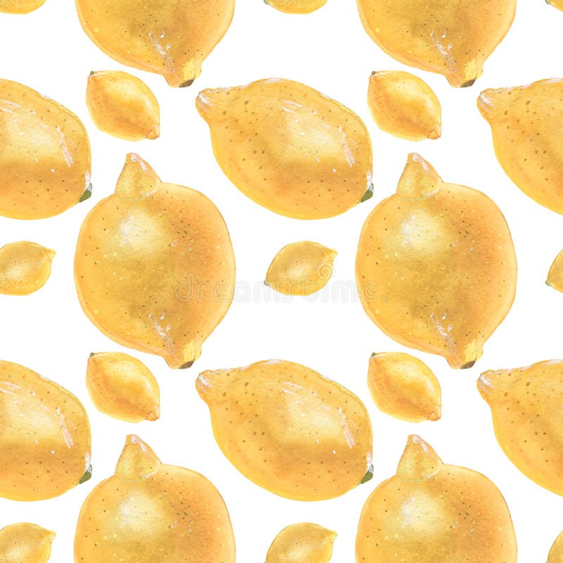 Botanical Lemon Seamless Pattern Stock Illustration - Illustration of ...