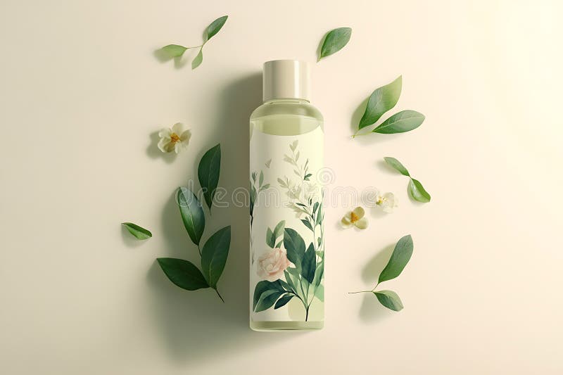Botanical Lotion Bottle Mockup Stock Illustration - Illustration of ...