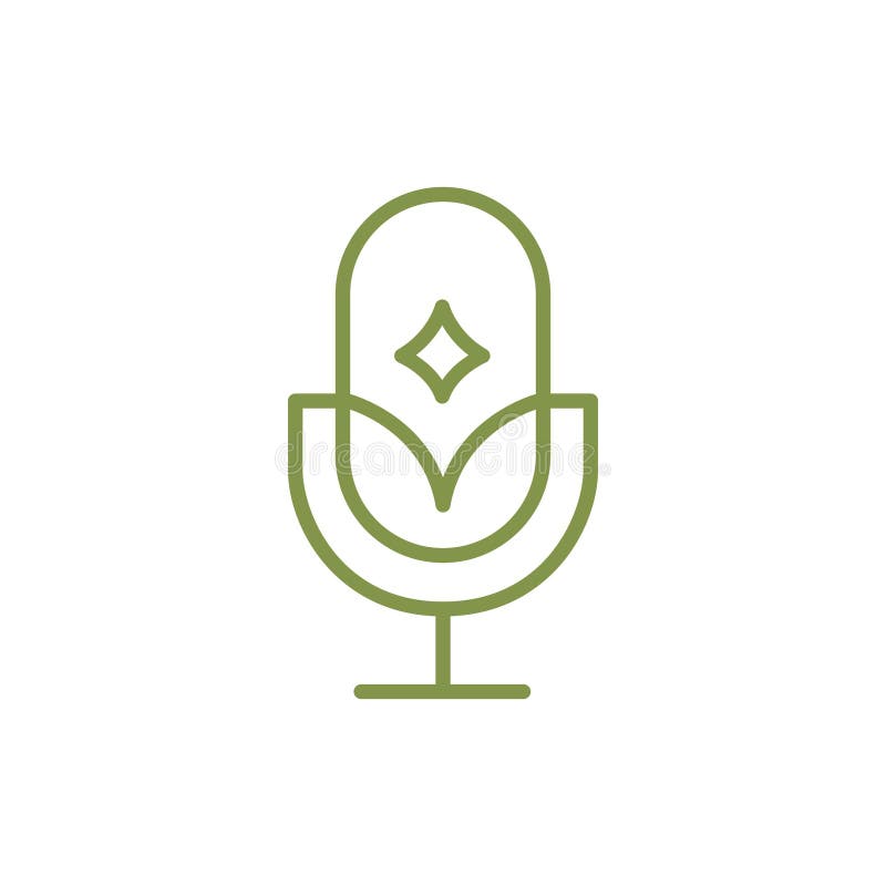 Botanical Microphone Public Education Line Logo Design Vector Stock ...
