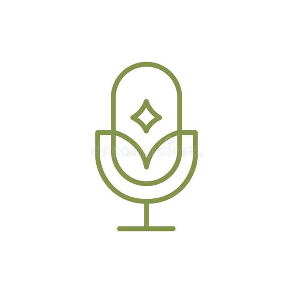 Botanical Microphone Public Education Line Logo Design Vector Stock ...