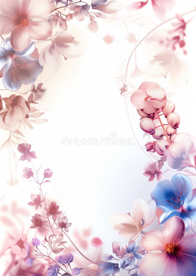 Botanical Oval Frame. the Muted Color Palette and Delicate Lines Stock ...