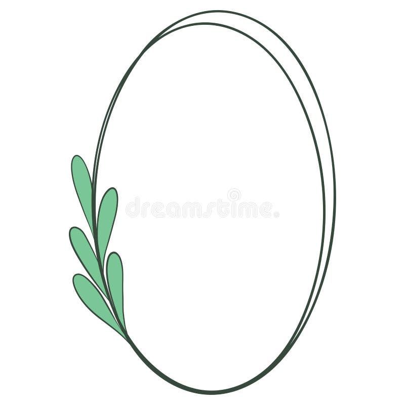 Botanical Oval Frame Vector Illustration Stock Vector - Illustration of ...