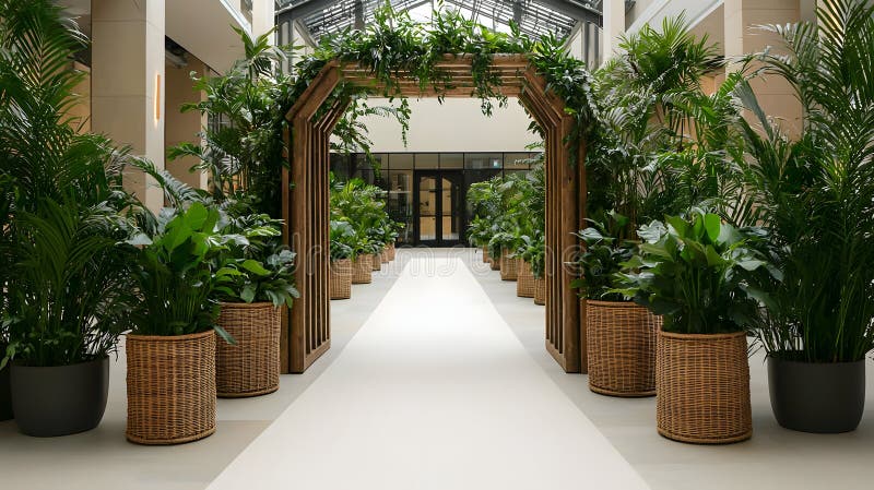 Botanical Pathway, a Serene Indoor Space with Lush Greenery and a ...