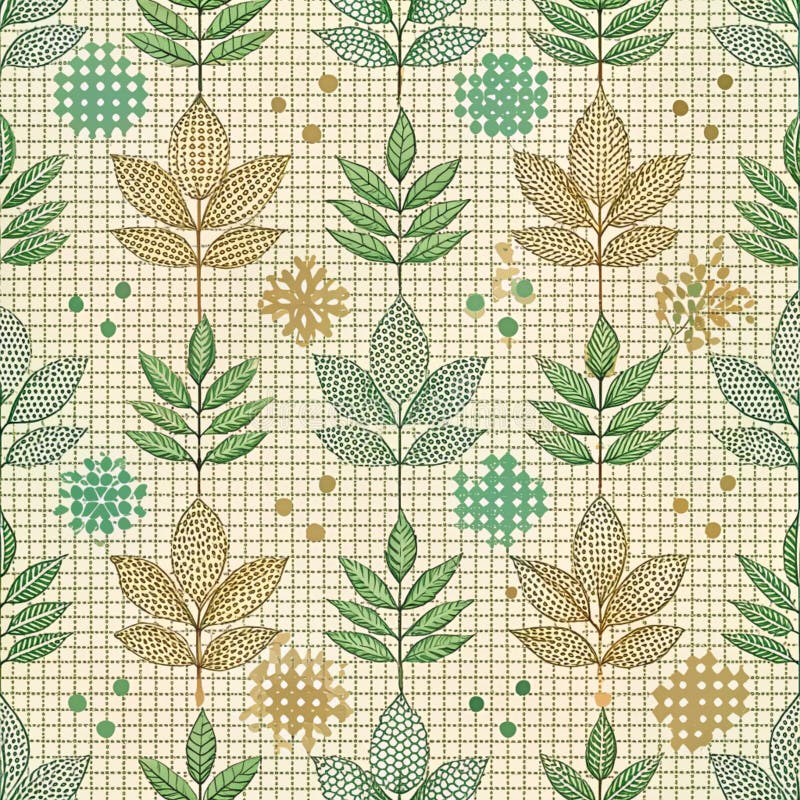 Botanical Pattern with Pastel Colour Leaves and Flowers Stock Photo ...