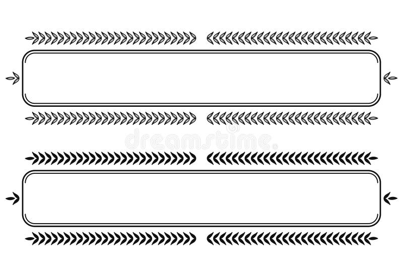 Botanical Rectangle Frame with Leaves Ornament . Vector Illustration ...