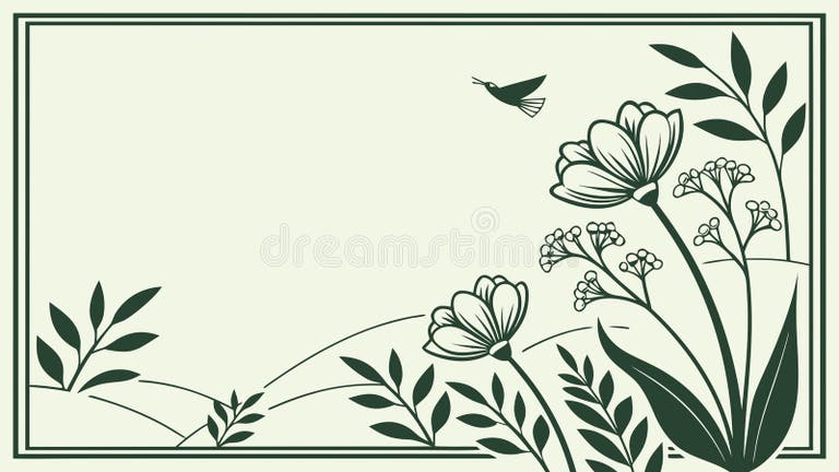 Botanical Rectangle Frame Vector Design, Vector Design Generative AI ...