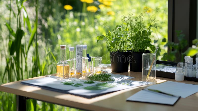 Botanical Research in a Garden Setting Scientific Study Nature Herbs ...