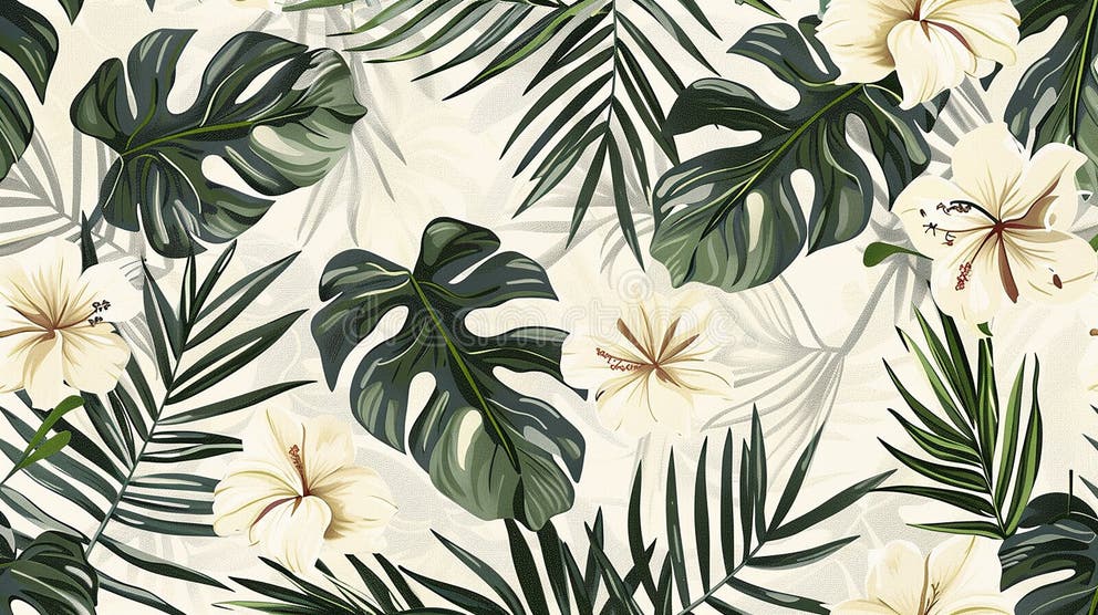 Botanical Seamless Background Tile Pattern. Natural Background Stock ...