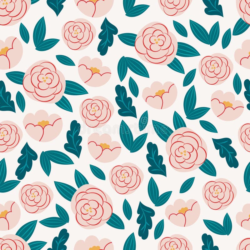 Botanical Seamless Pattern. Stock Vector - Illustration of flora ...