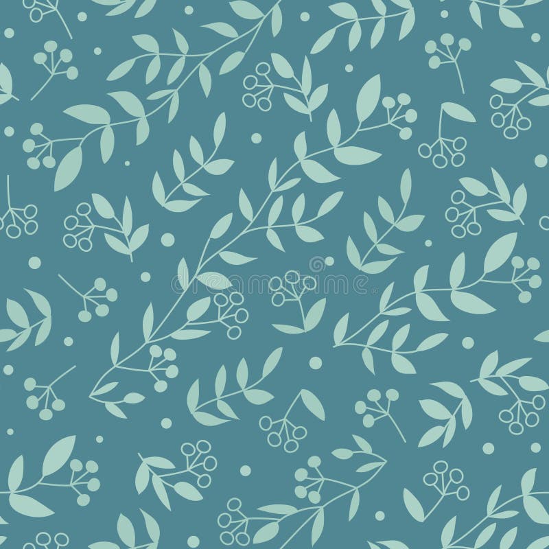 Botanical Seamless Pattern. a Tree Branch with Leaves and Berries Stock ...