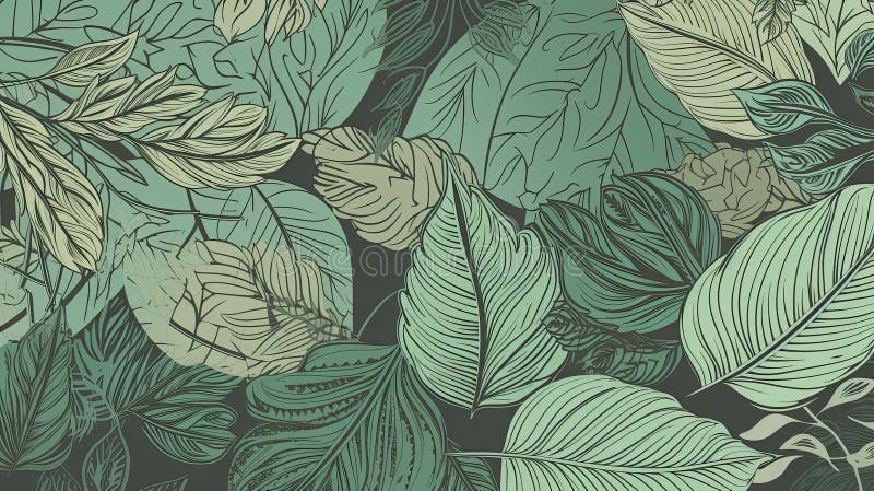 Botanical Seamless Pattern with Vintage Leaf Illustration for Textile ...